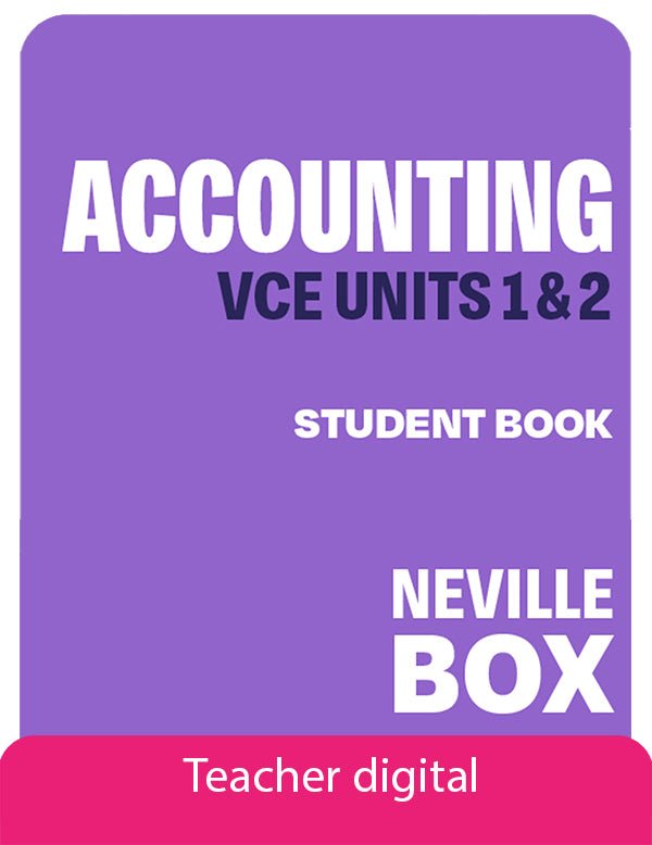 Accounting, VCE Units 1&2 7e Teacher Digital Access (New 7th edition r ...